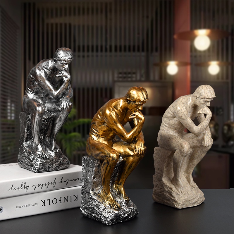 Thinker Resin Statue Abstract Character Sculpture Art Crafts Decoration ...