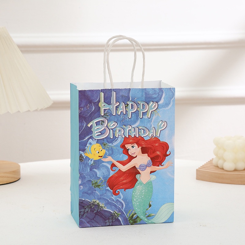Disney Mermaid Ariel Paper Bag Candy Gift Packaging Bag Kids Little ...