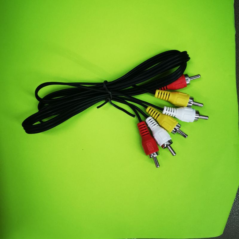 3 to 3 rca av cable yellow white red HD audio video wire 80cm | Shopee ...