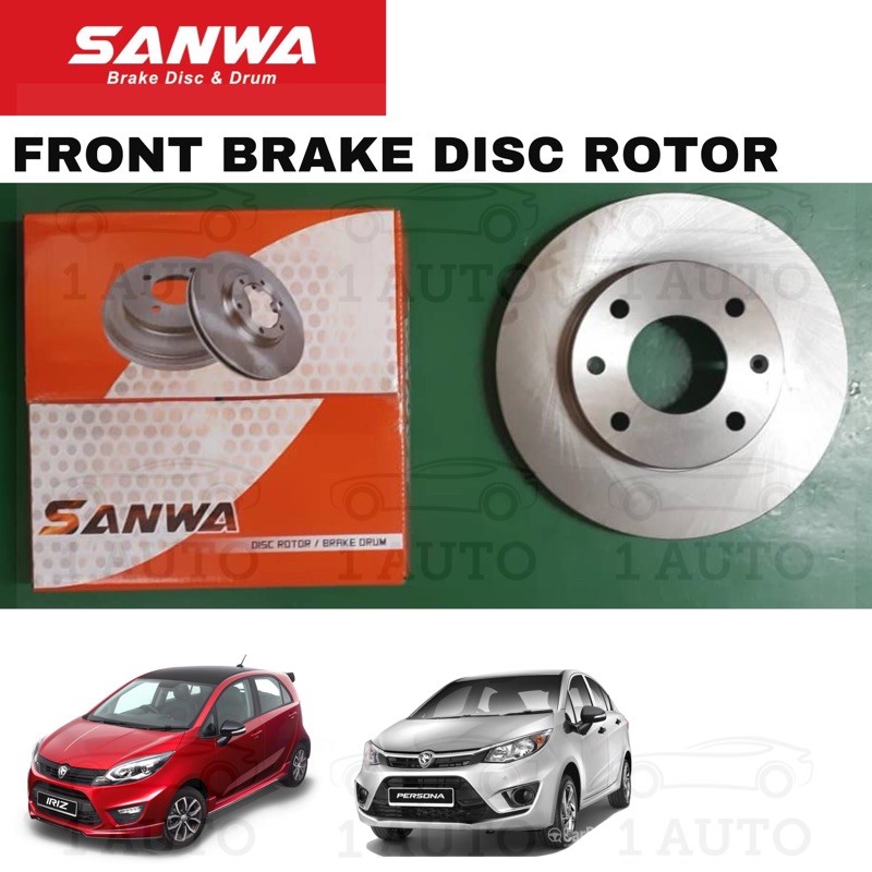 SANWA FRONT BRAKE DISC ROTOR PROTON IRIZ 1.3 1.6 PERSONA VVT SAGA VVT ...