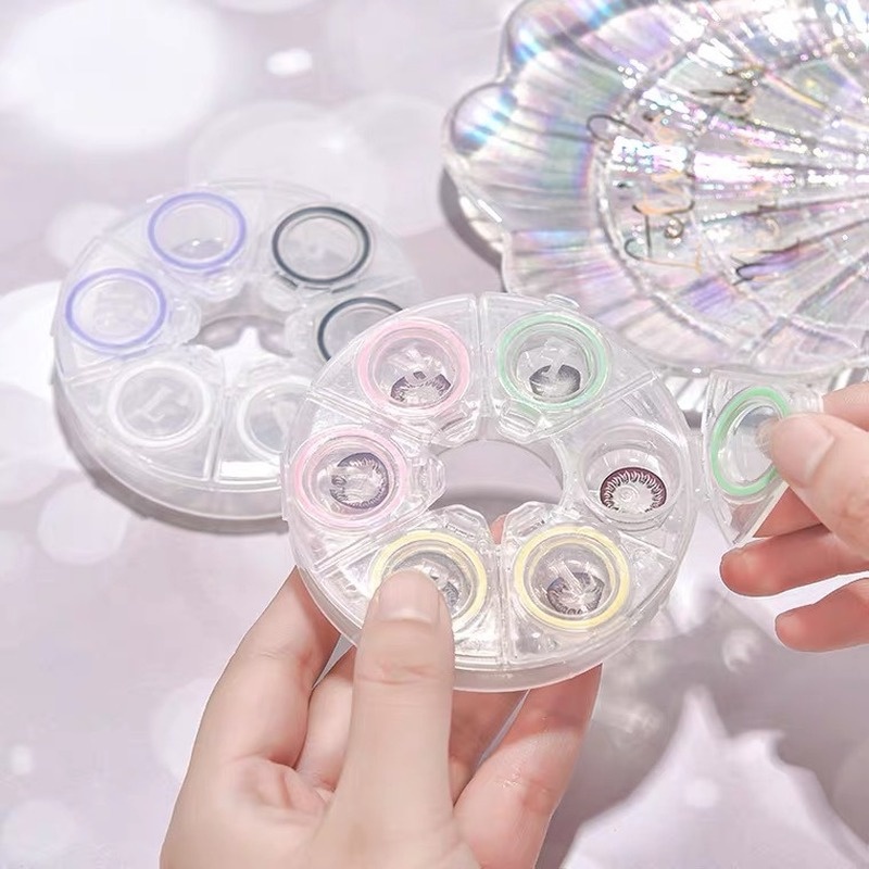 3Pairs Color Contact Lens Case Candy Colored Round Eye Contact Lens Box ...
