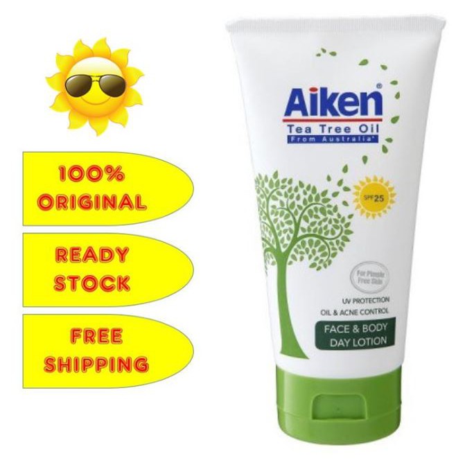Aiken Sunscreen / UV Sun Block Acne Control Face & Body Day Lotion SPF ...