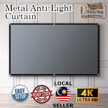 Projector Screen Anti Light Projector Screen 100" Foldable Projection ...