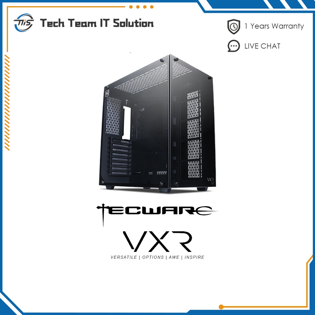 TECWARE VXR TG PREMIUM ATX GAMING CASE (BLACK/WHITE) | Shopee Malaysia