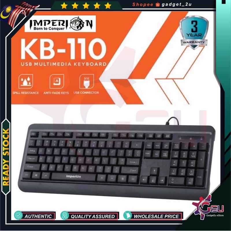 Imperion KB-110 USB Multimedia Keyboard Computer Keyboard Wired ...