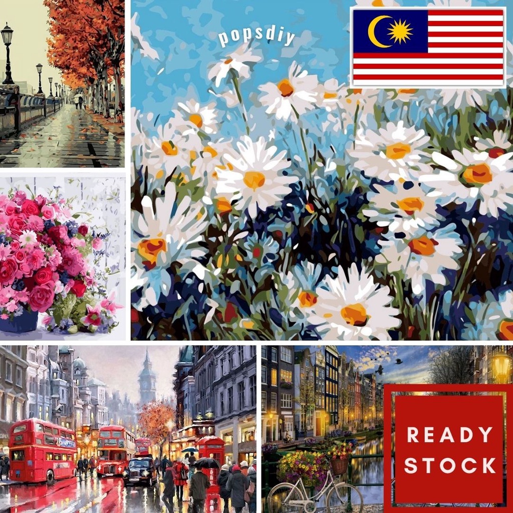 🖌️READY STOCK🖌️DIY Number Painting | Paint by Numbers Wall Art | Shopee ...