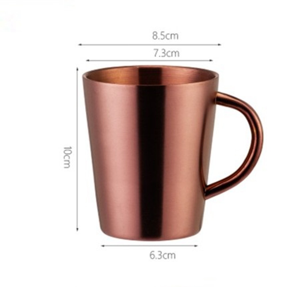 Stainless Steel Coffee Cup Double Layer Water Cup Cawan Kopi Milk Cup ...