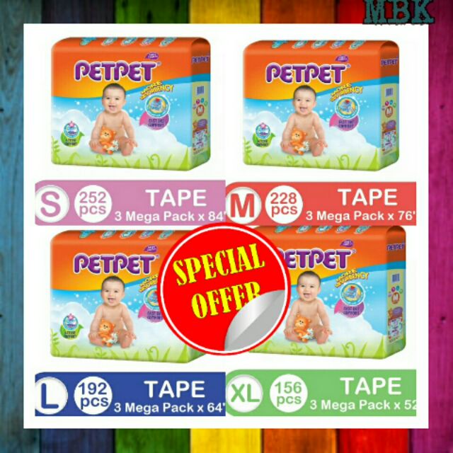 !! PROMOSI !! PETPET TAPE MEGA PACK ( 3 PACK ) | Shopee Malaysia