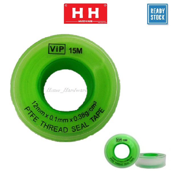 12mm X 0.1mm X 15 meter PTFE Thread Seal Tape ; Water Pipe ; Tape Putih ...