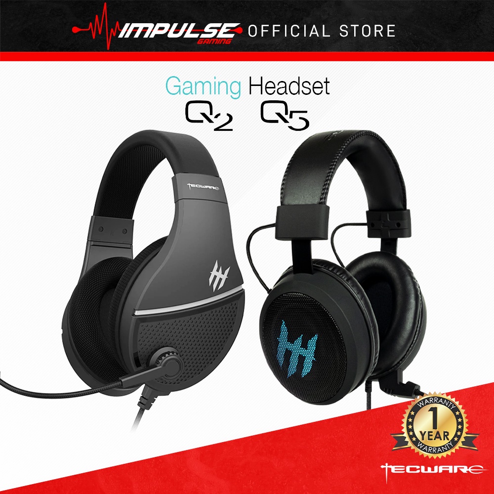 TECWARE Gaming Headset Q2 / Q3/ Q5 Premium Gaming 7.1 RGB Over Ear ...