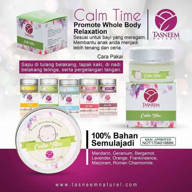 Balm Tasneem Naturel - Calm : Sesuai untuk bayi yang baru lahir hingga ...