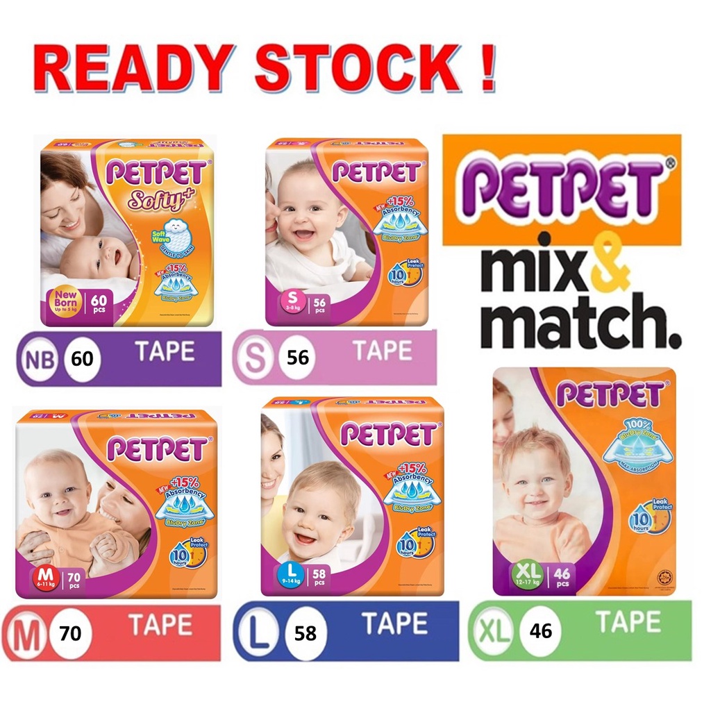 🌈Ready Stock ️ Petpet Jumbo/Mega Pack NB/S/M/L/XL | Shopee Malaysia