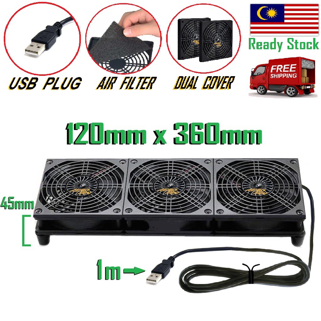 120x360mm AeroFan Router Fan 2000RPM Japan Powerful WiFi Router Cooling ...