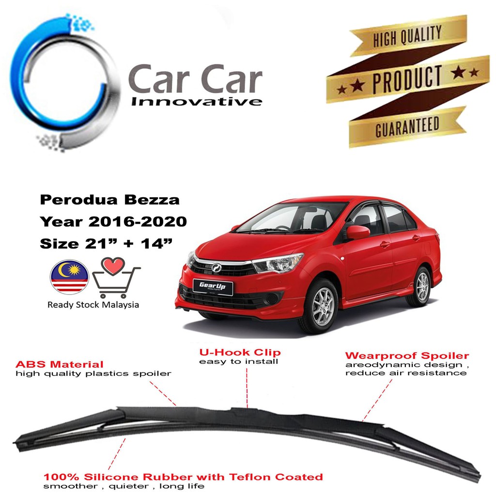 Perodua Bezza Wiper 2016-2020 Silicone Wiper Blades, Car Windshield ( 1 ...