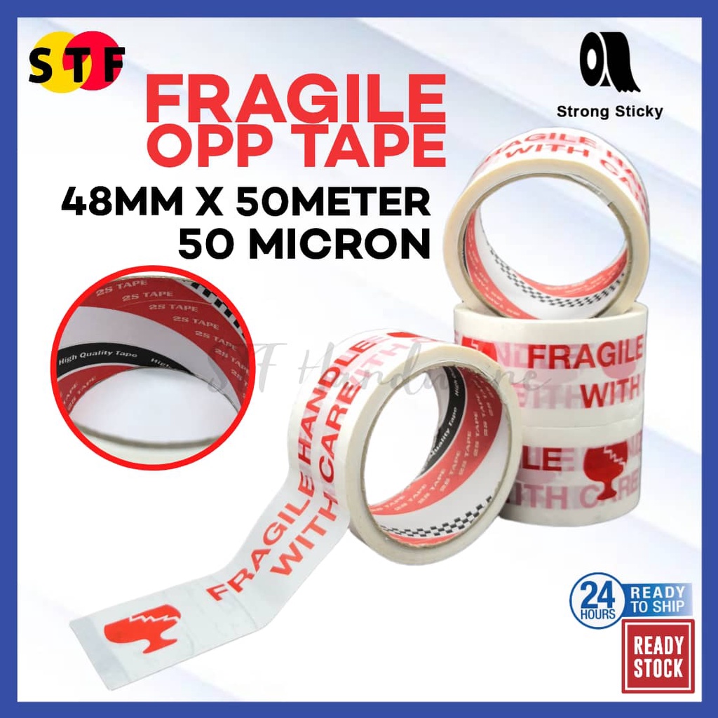 2S Fragile Tape 50mic X 48mm X 50m Fragile Sticker Tape Packaging Box ...