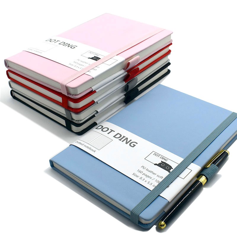 Leather Covered BUJO Planner Bullet Journal dots grid pages A5 size 80 ...