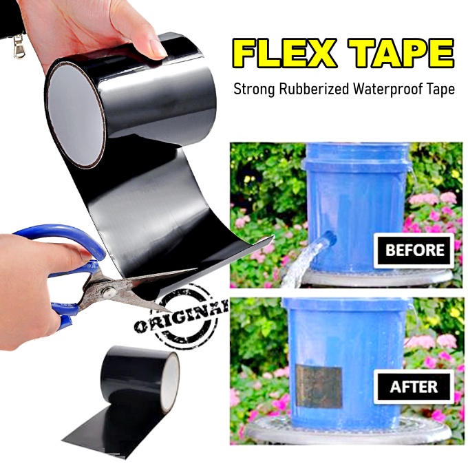 FLEX TAPE 4 ” Stop Leak Waterproof Tape Adhesive Seal Gam Rubberized ...