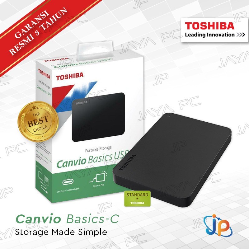 Toshiba Canvio Basic A3 1TB - HDD/Hard Disk/USB-C 3.2 External Hard Disk | Shopee Malaysia