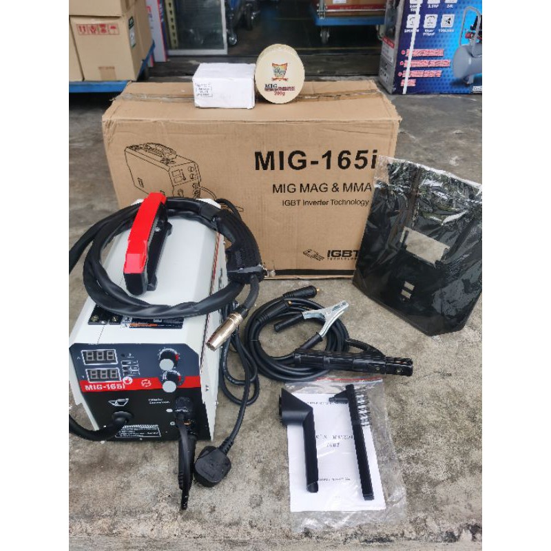 ACO MIG-165i 3 IN 1 WELDING MACHINE GASLESS + MIG TORCH + MMA CABLE SET ...