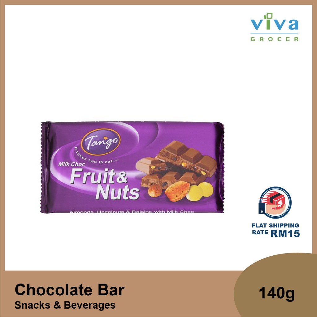 Tango Milk Chocolate Bar Fruit & Nuts 140g | Shopee Malaysia