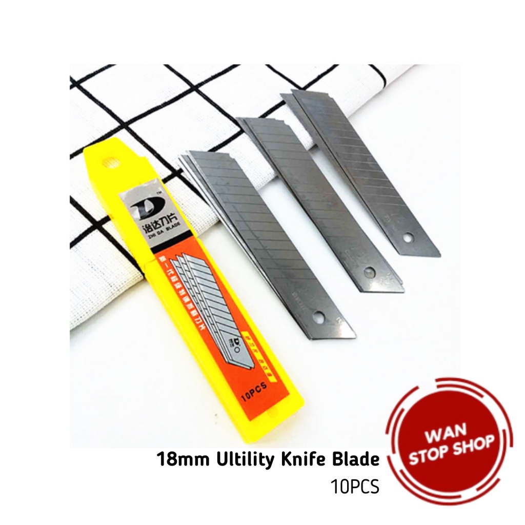 (10 PCS) 18mm Utility Knife Blade Refill, Retractable Knife Blades ...