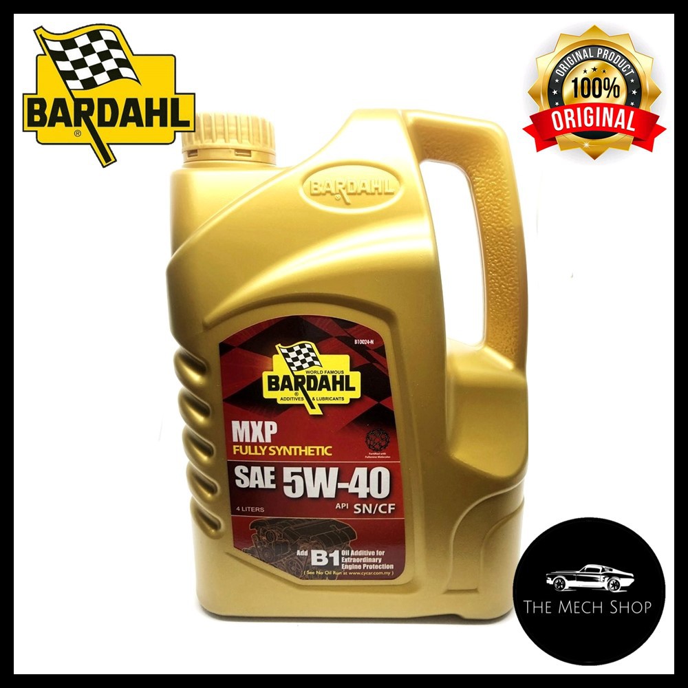 Bardahl MXP Fully Synthetic 5w40 Engine Oil SAE 5W-40 API SP/CF SN (4 ...