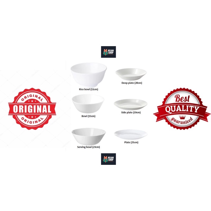 SET PINGGAN MANGKUK KACA OFTAST IKEA / READY STOCK / DINING SET ...