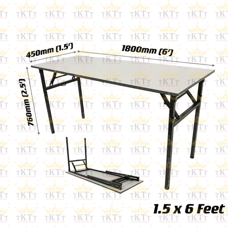 TKTT 3V 1.5x6 2x6 Feet Heavy Duty Laminated Wood Top Banquet Table ...