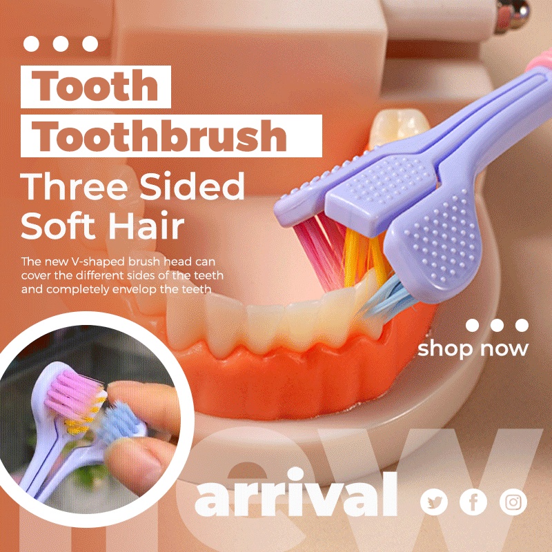 Three Sided Soft Hair Tooth Toothbrush Ultra Fine Soft Toothbrush Oral ...