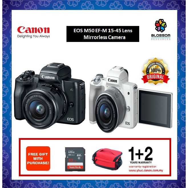 Canon EOS M50 Kit 15-45mm Lens (Original Set & Official Canon Malaysia ...