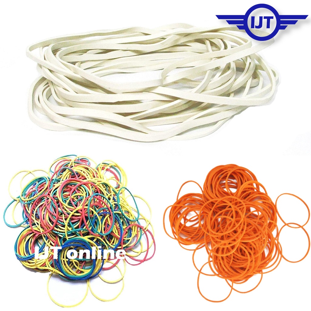 Orange & Multi Colour Rubber Band / Large Postal White / Colour Rubber ...