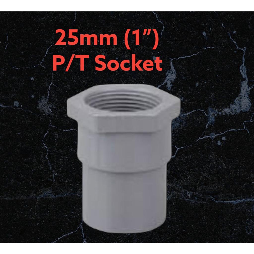 25MM (1") PVC Fitting / PVC Connector - Socket/Elbow/Tee - P/T Socket ...