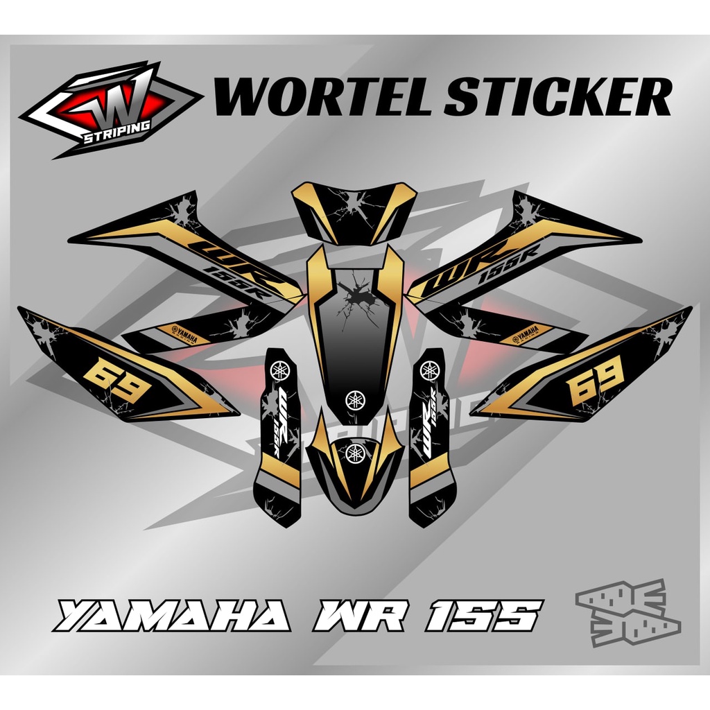 Striping WR155-Sticker Hologram Decal Yamaha WR155 Simple Elegant ...