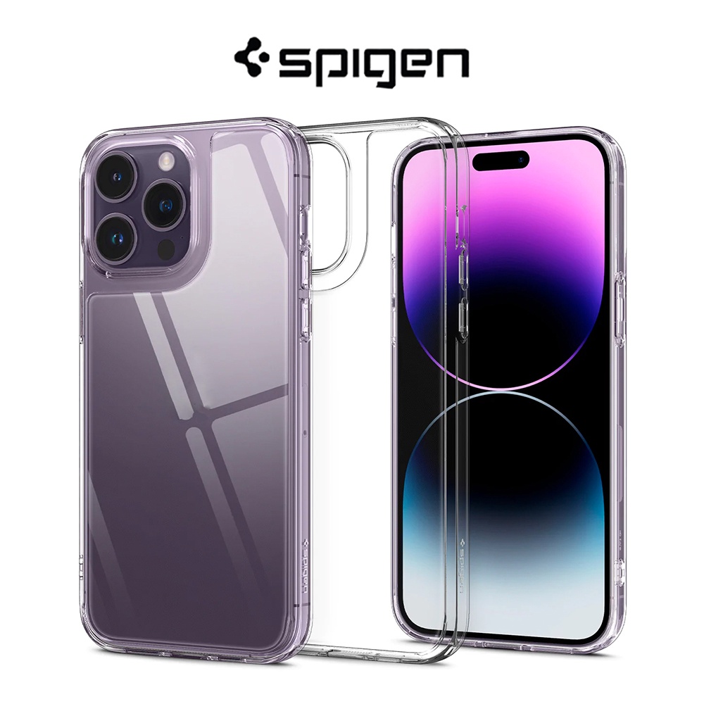 Spigen iPhone 14 Pro Case Quartz Hybrid Casing with Tempered Glass Back ...