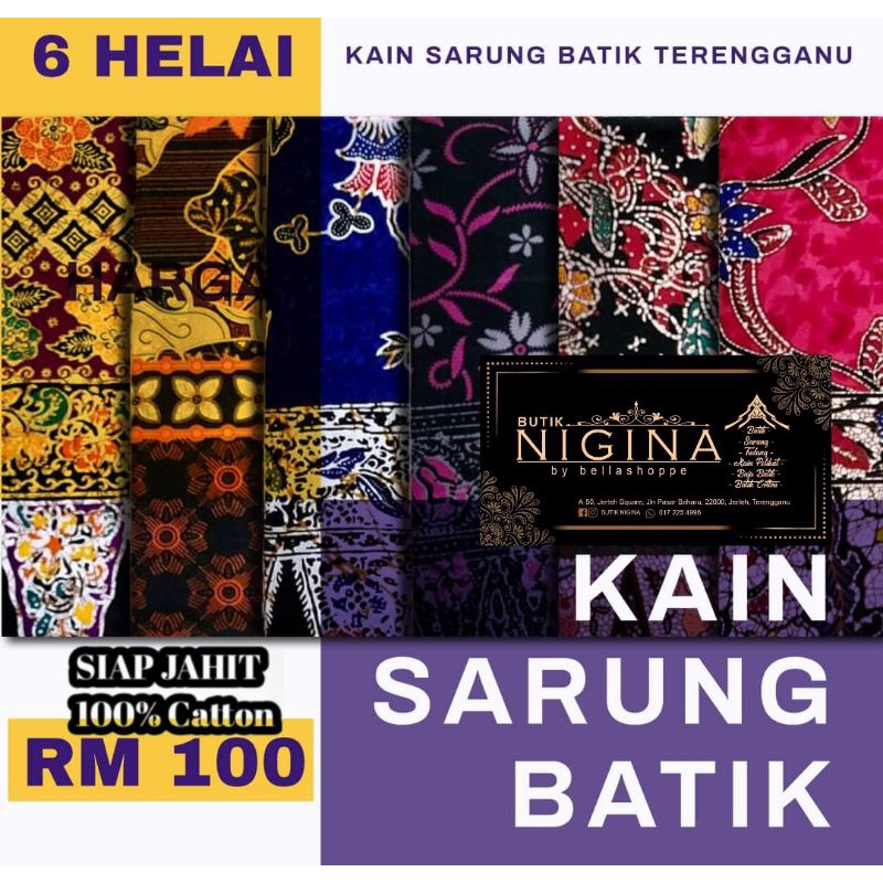 🌺KAIN BATIK SARONG ASLI TERENGGANU PREMIUM ️ 6HELAI RM 100 ( SIAP JAHIT ...