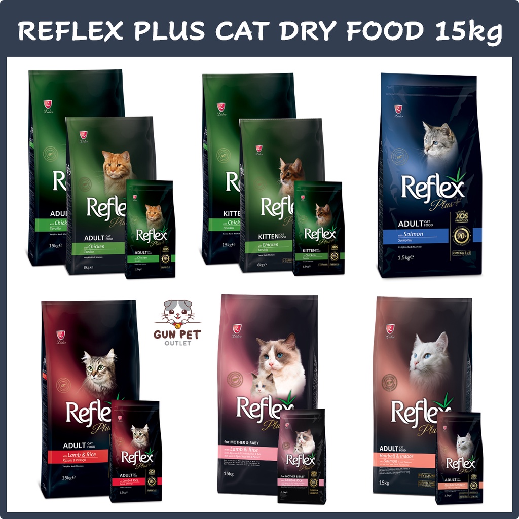 [ FREE VITAMIN WORTH RM50 ] GUN PET Reflex Plus 15kg Cat Food Reflex ...