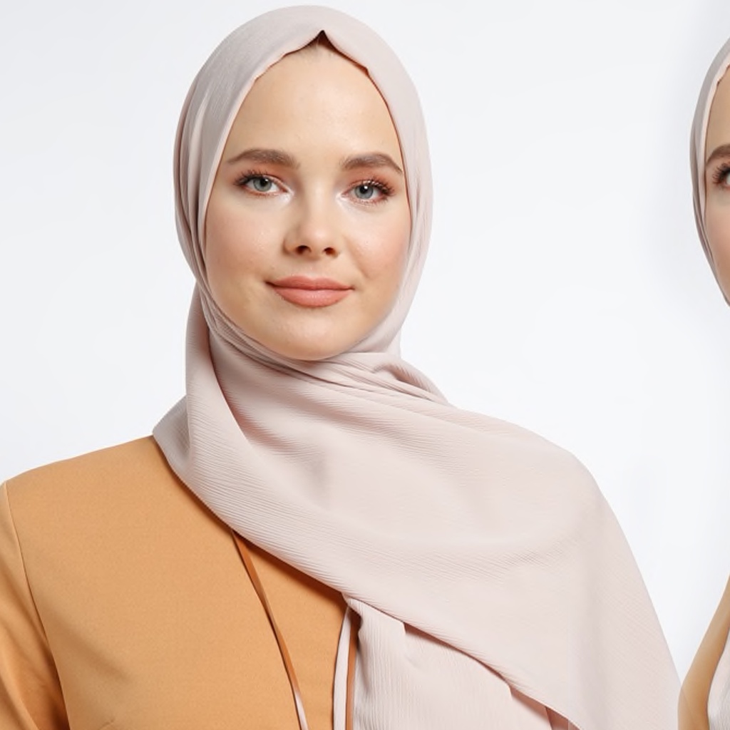 Shawl Chiffon Beige Plain 💯 🔥 Shawl Berkualiti Mudah Bentuk Sejuk SCARF Chiffon Beige Korea ...