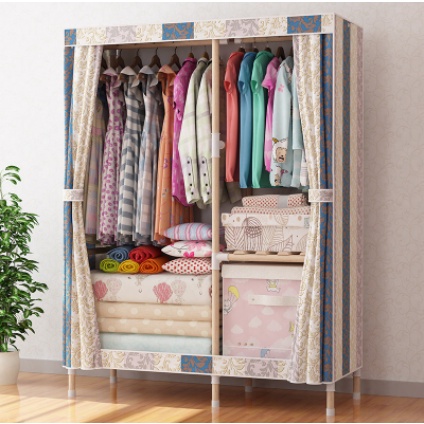 Ready Stock Wooden Frame Foldable Wardrobe Super Sturdy Portable ...