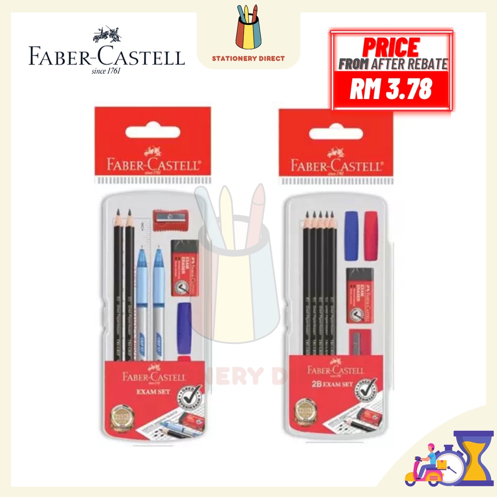 Faber-Castell Exam Set / Pencil / Pen / Eraser / Ruller | Shopee Malaysia