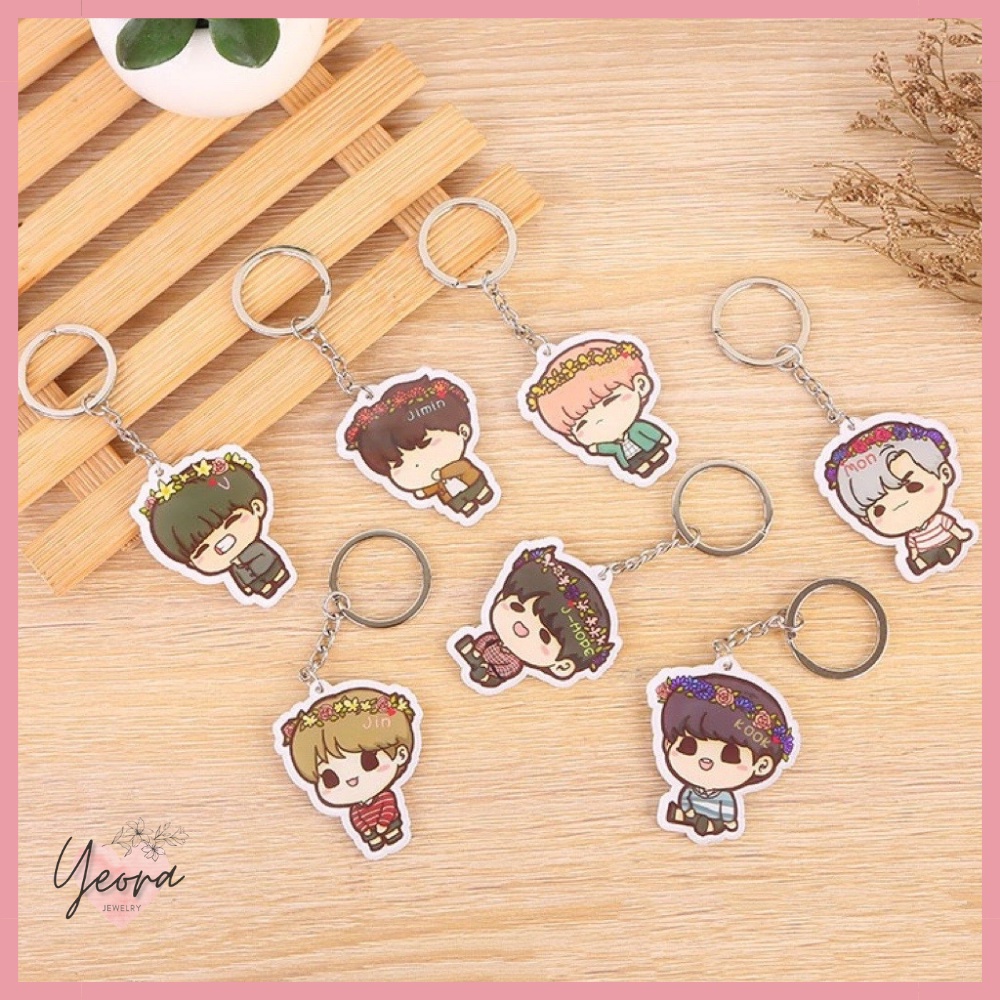 B TS Keychain Jin Suga V J-Hope Jungkook Jimin RM Keychain Kpop B TS ...