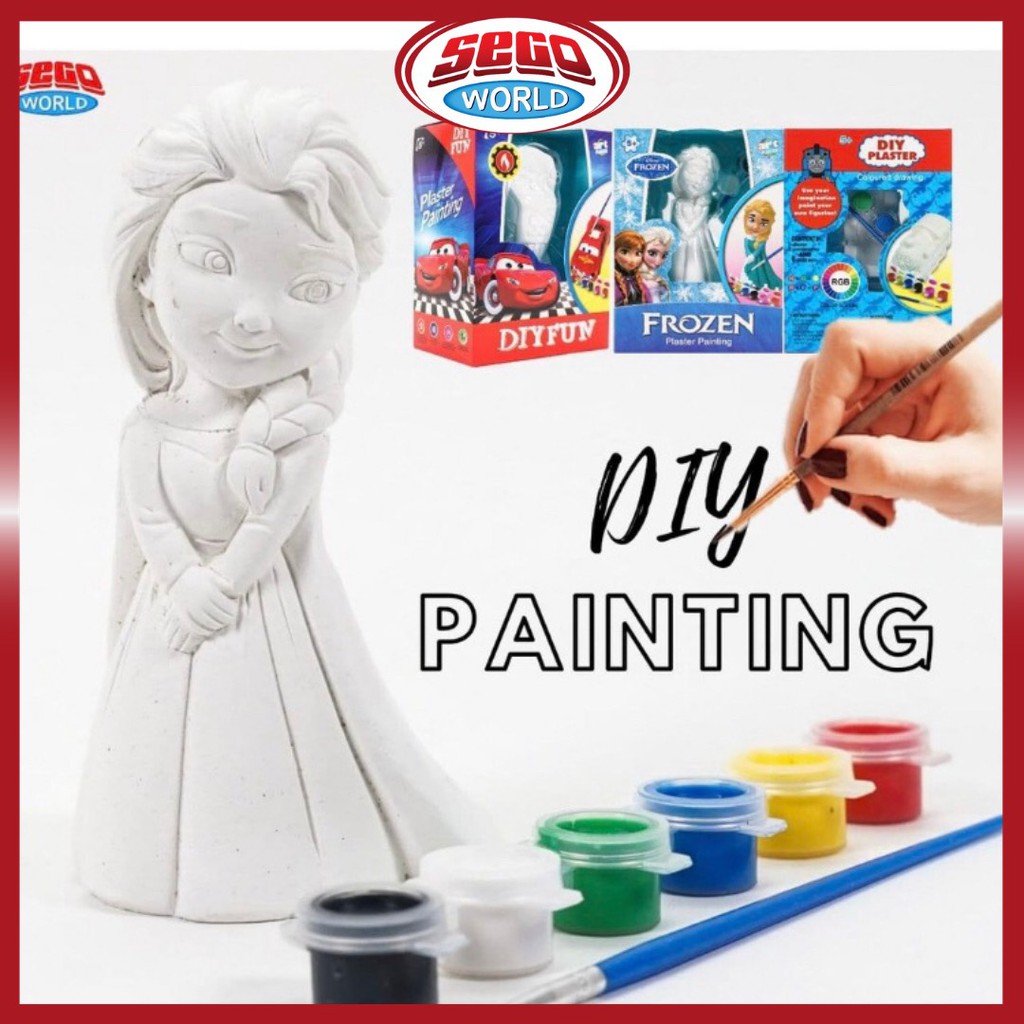 Water Color DIY Cartoon Plaster Painting Toys Elsa Dolls kids Education ...