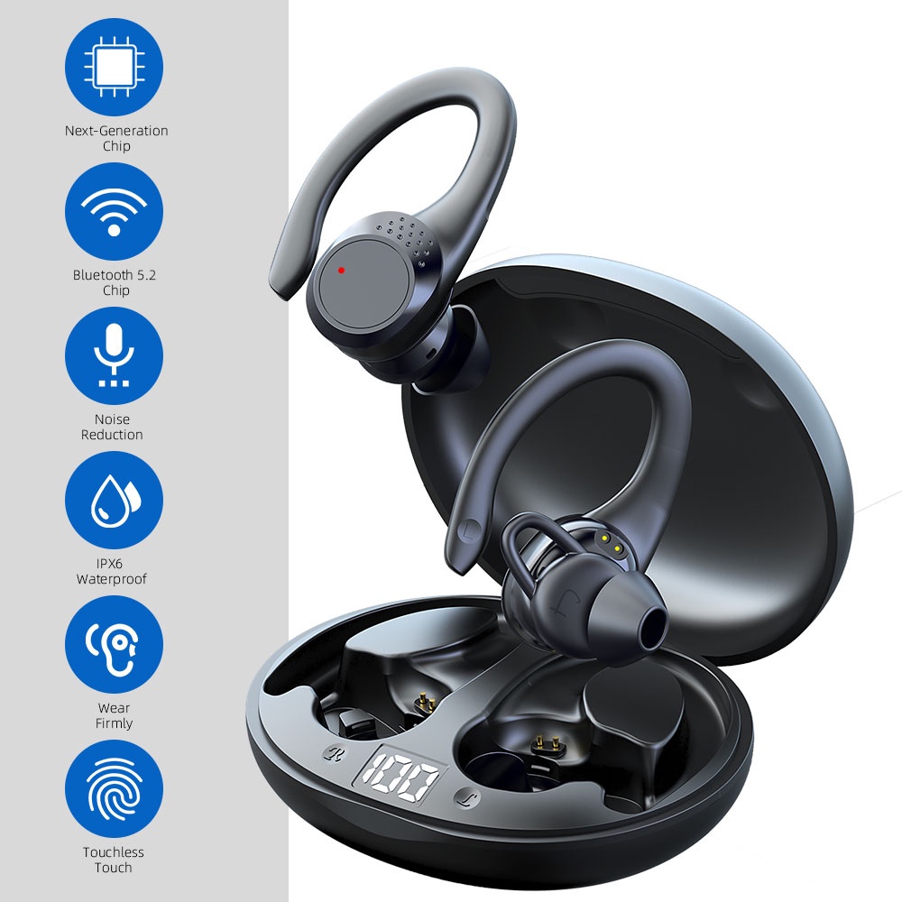 AX9 Wireless Earbuds Bluetooth 5.2 Headphones Waterproof TWS Sports ...