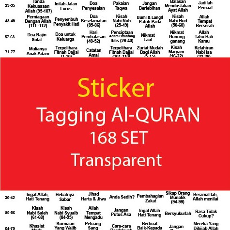 Sticker Transparent tagging Al-quran ONLY | Shopee Malaysia