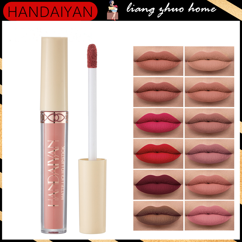[Ready Stock] HANDAIYAN 12 Colors Matte Liquid Lipstick Velvet Sexy Lip ...