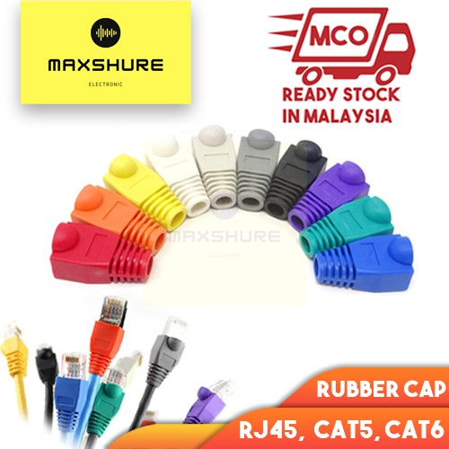 [MaxShure] Cat5 Cat6 RJ45 Rubber Protector Cap / Rubber Boot / Network ...
