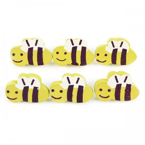 Bee Wooden Buttons (10pcs), cute wooden buttons, DIY buttons, wooden ...