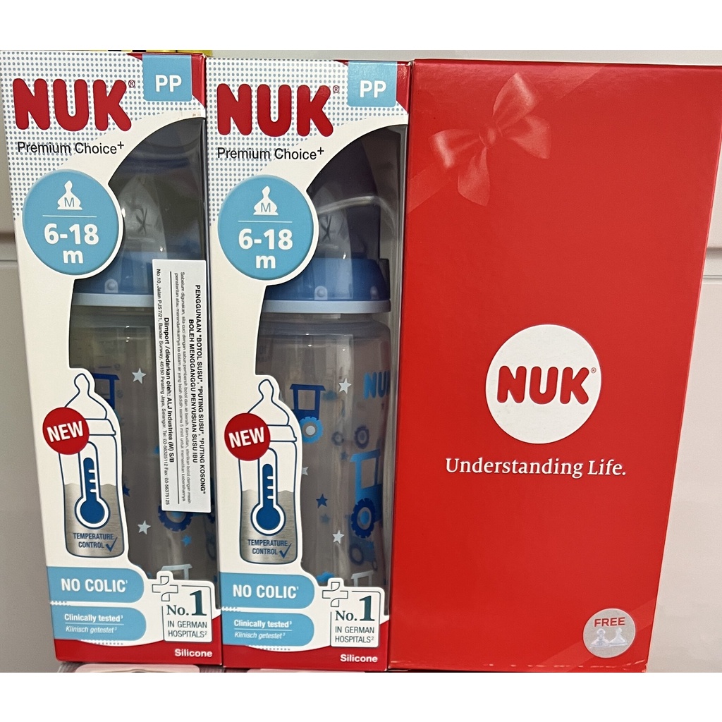 NUK PCH PP Wide Neck Bottle w Temperature Control Silicone Teat Bottle 150ml/300ml NUK Wide Neck ...