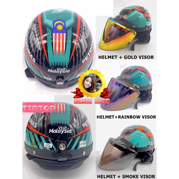 100% ORIGINAL MHR III HALF HELMET SPECIAL DESIGN PETRONAS MALAYSIA TOPI ...