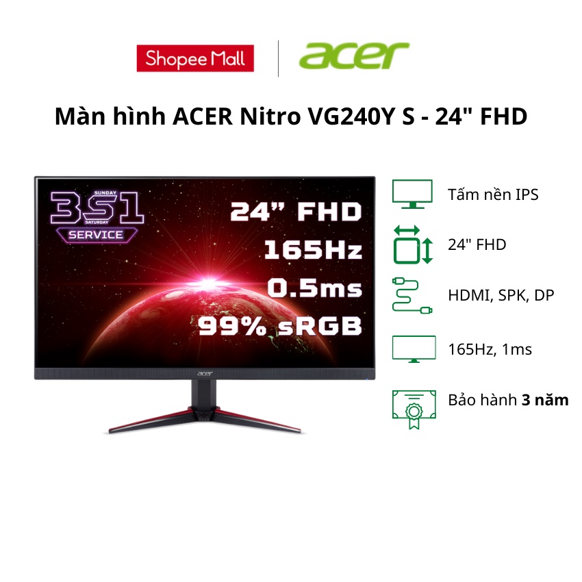 Acer Nitro VG240Y S - 24 inch FHD computer LED | Shopee Malaysia