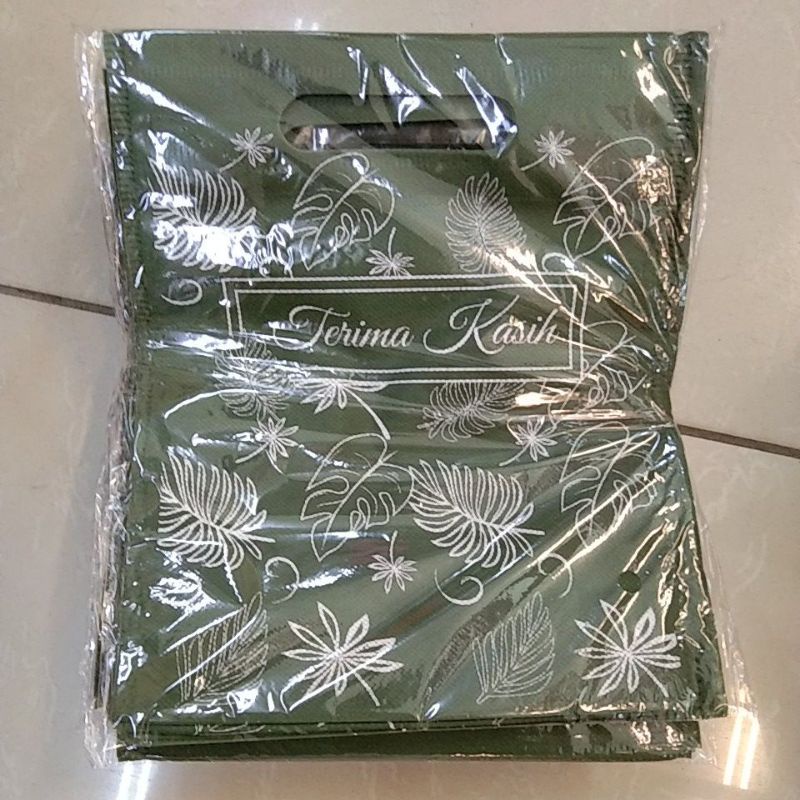 100pcs Beg Kain Beg Goodies Non-Woven Bag Corak Daun Monstera Beg ...